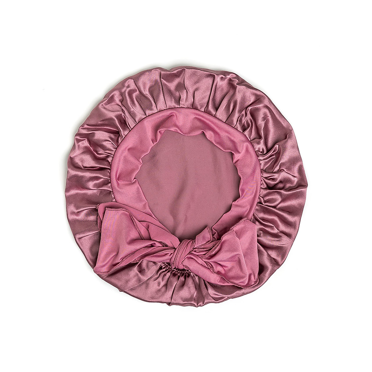 100% Mulberry Silk Sassy Bonnet for Sleeping Hair Bonnet with Tie Band for Women Curly Hair Extra Large Luxurious Bonnet Adjusts Pink