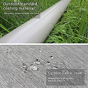 HomSof Outdoor Patio 3seater Metal Swing Chair Swing Bed with Cushion and Adjustable Canopy Champagne Color