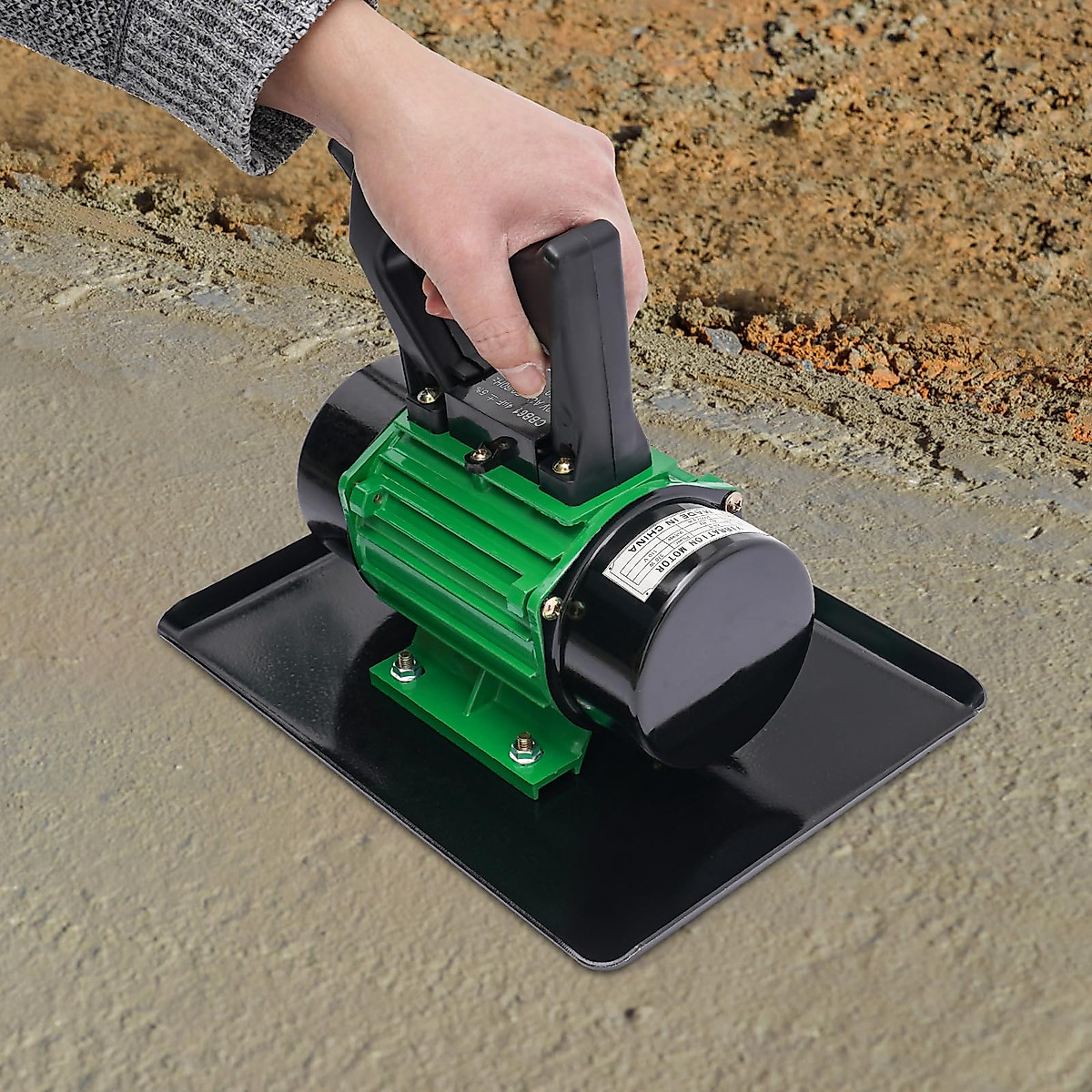 Electric Concrete Vibrator Motor, 110V 370W Portable Cement Vibrating Machine,3500 RPM, 220.46 LBS Vibration Force, Handheld Table Motion Concrete Vibrator Machine for Cement Leveling Works