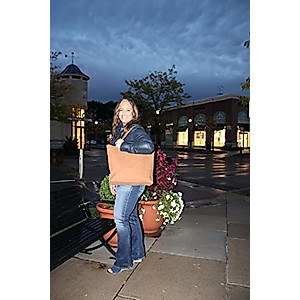Oversized suede Taylor Tote in Camel
