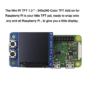 Mini PiTFT 1.3" LCD Display 240x240 TFT Add-on for Raspberry Pi 3.3V SPI ST7789 3.3V SPI ST7789 Full Color(Pack of 2PCS)