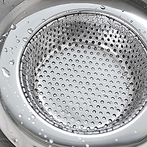 3 Pack Kitchen Sink Strainers, SENHAI 4.3" Diameter Stainless Steel Sink Hole Cover Basket for House Bathroom Kitchen Sinks, Anti-Clogging & Rust-Free & Corrosion-Free