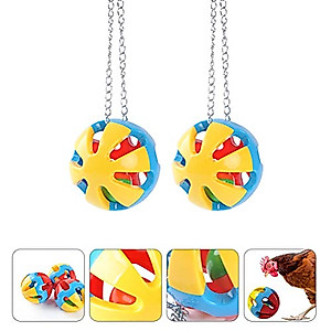 balacoo 2Pcs Bird Hanging Ball Chewing Treat Toy Cage Play Toy for Parrot Parakeet Cockatiel Conure