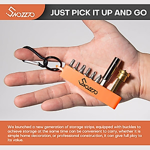 Swozzto 6PCS Orange 10-Hole Screwdriver Bit Holder with Carabiner,1/4" Hex Drill Storage Organizer,for All 1/4" Hex Shank Bit & Drill Storage Case