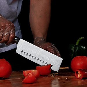 TooSharp Nakiri Knife 7 Inch, Update Fit/304 Stainless Steel Handle,Vegetable Kitchen Knife, Good Sharp Helper for Cooking, Meat, Home and Kitchen