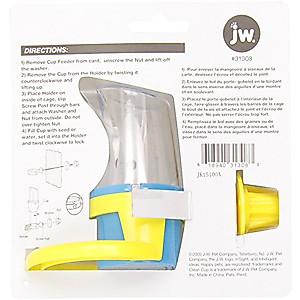 JW Pet Company Bird Cage Clean Cup Feeder & Waterer – Small Bird Feeder Easily Attaches to Cage for Parakeets, Canaries or Similar Small Birds