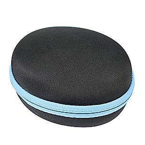 co2CREA Hard Travel Case Replacement for Matte Finish Premium Rechargeable Wireless Bluetooth Over Ear Headphones Foldable Headset (Black Case + Blue Zipper)