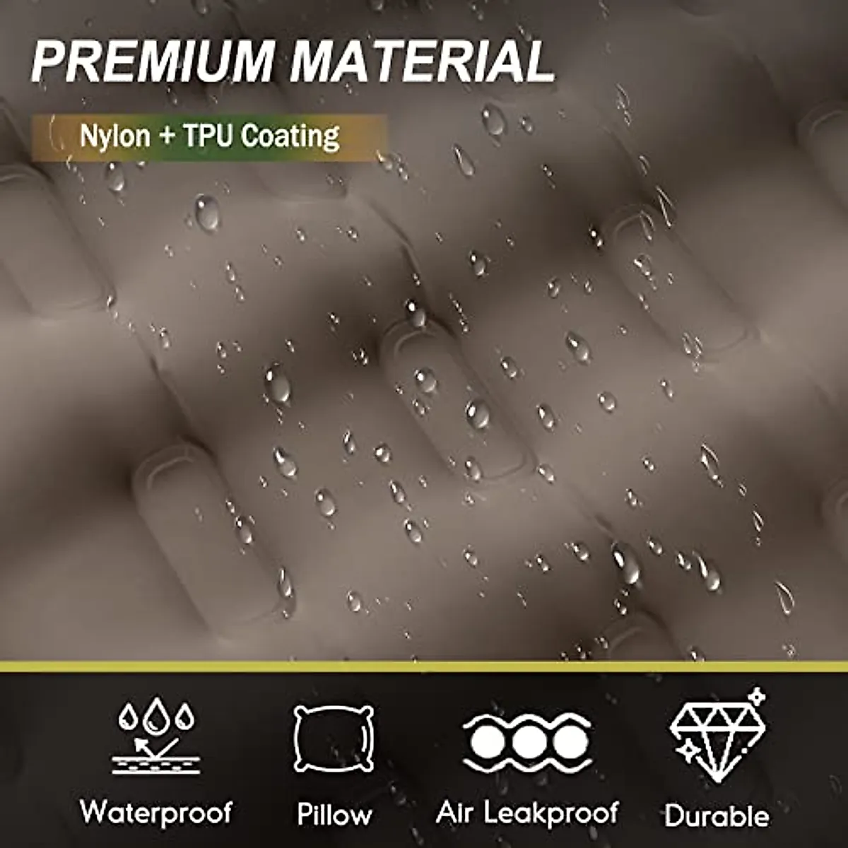 NOWTOWIN Inflatable Sleeping Pad for Camping, 4 Inch Thick Comfortable Sleeping Mat for Backpacking Hiking Traveling, Compact Waterproof Camping Air Mattress with Built in Foot Pump and Pillow