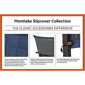 Classic Accessories Montlake FadeSafe Water-Resistant 69 Inch Patio Steamer Chaise Slipcover, Heather Indigo, Patio Furniture Covers
