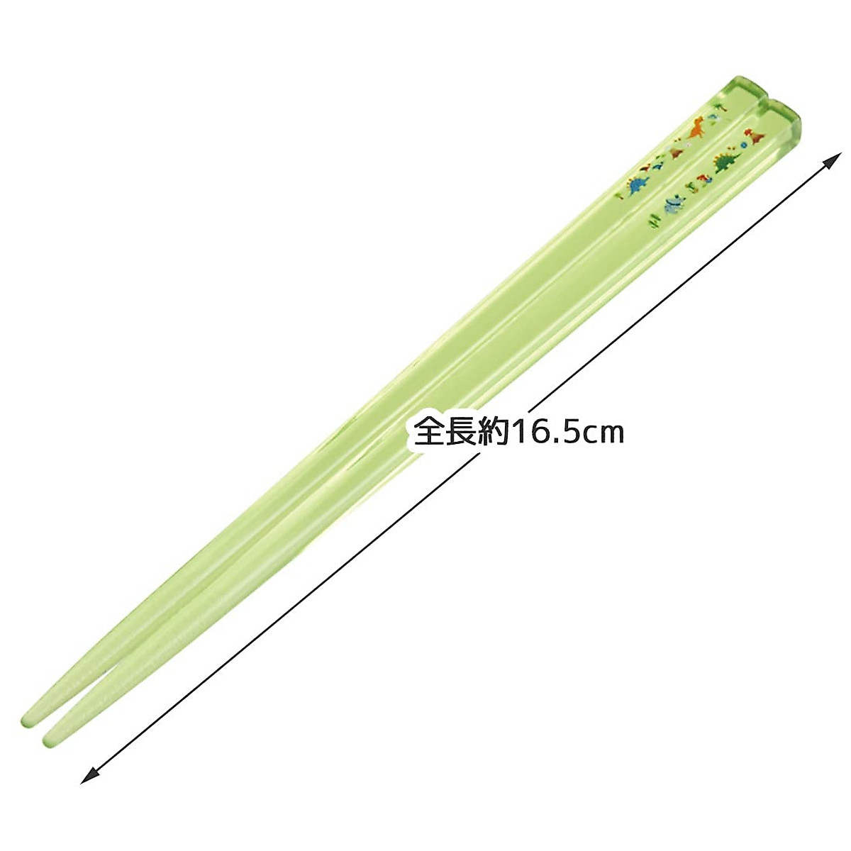 Skater AA2T-A Clear Acrylic Chopsticks, 6.5 inches (16.5 cm), Set of 3, Dinosaurus, Made in Japan