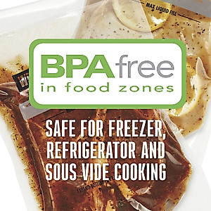 Weston Vacuum Sealer Bags, 8" x 12" (Quart), 32 count Stand-Up for Food and Liquid, 2 Ply 3mm thick, for NutriFresh, FoodSaver & Other Heat-Seal Systems, for Meal Prep and Sous Vide, BPA Free