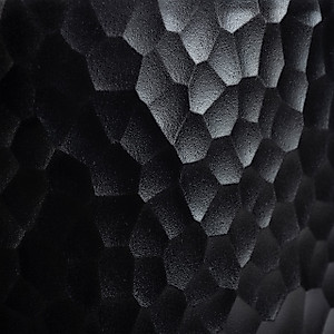 Bath Bliss Hammered Design Waste Bin | 1 Pack | Round Open Top | 10 Liter | Bathroom Trash Can | Kitchen | Office | Bedroom | Textured Plastic | Wastebasket | Black