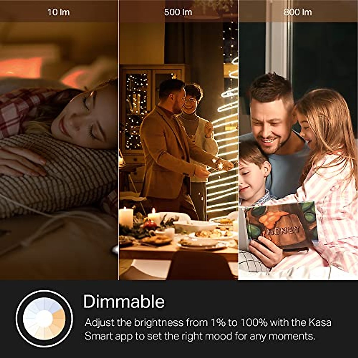 New Kasa Smart Bulb, Full Color Changing Dimmable Smart WiFi Light Bulb Compatible with Alexa and Google Home, A19, 9W 800 Lumens,2.4Ghz only, No Hub Required, 1-Pack (KL125), Multicolor