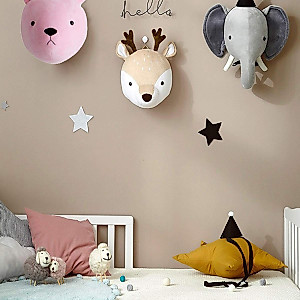 Yinuoday Wall Decor, Animal Head Wall Hanging for Baby Nursery Decor Elephant/Deer Head/Rabbit Stuffed Toys Gifts for Kids Bedroom or Playroom
