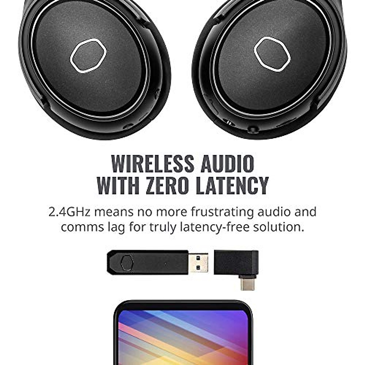 Cooler Master MH670 Gaming Headset with 2.4GHz Wireless, Virtual 7.1 Surround Sound, Durable Aluminum Frame, Detachable Omni-Directional Boom Mic, PC/Console/Mobile Connectivity (MH-670)