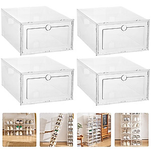 Homoyoyo 4pcs Sneaker Containers Organizer for Cabinets Sneaker Storage Shoe Pp Wall Bracket