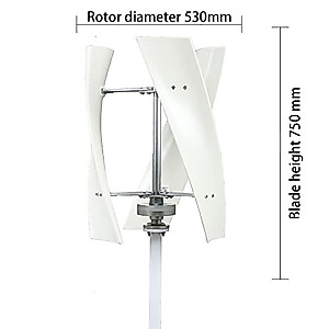 AISINILALAO 10000W No Noise Vertical Wind Turbine,Efficient 12V 24V 48V 220V Vertical Wind Turbine for Outdoor Gardens(with Controller,White),12v