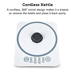 Tribest GKD-450 Raw Tea Kettle, Glass Electric Brewing System, 110V, 9 x 6.75 x 11 inches, White