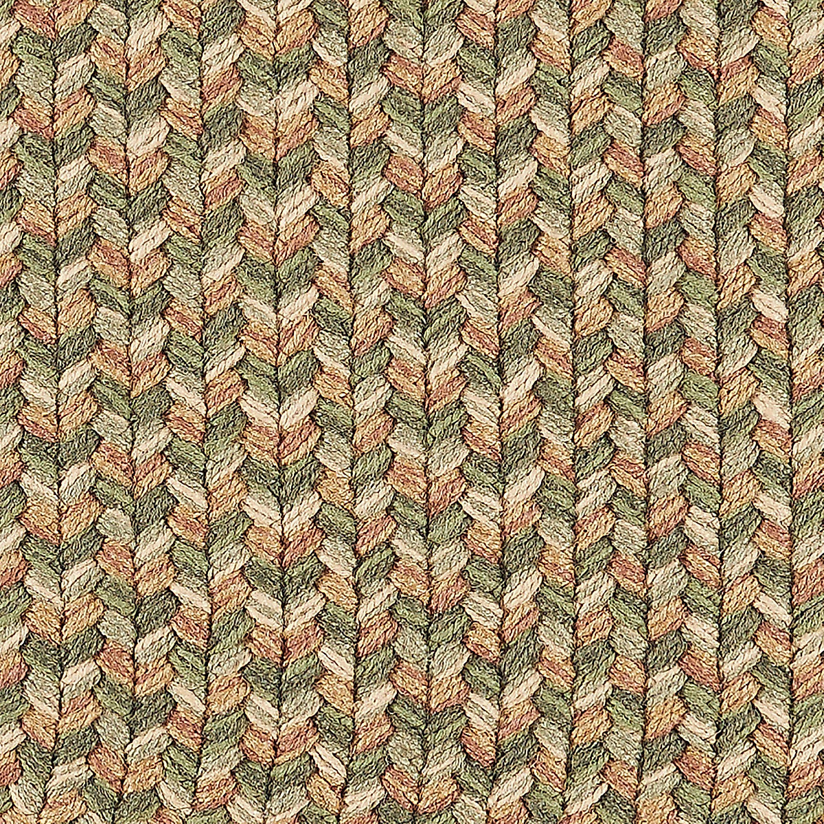 Super Area Rugs Braided Rug Sanibel Indoor/Outdoor Braided Classic American Made Carpet, Basil Tweed, 4' x 6' Oval