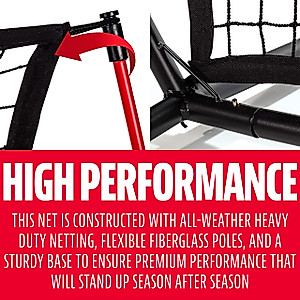 Franklin Sports MLB Flexpro Training Backstop Net and Pitching Target - Baseball and Softball Batting Practice Net - Portable Sport Net and Target, Black, 7' x 7'