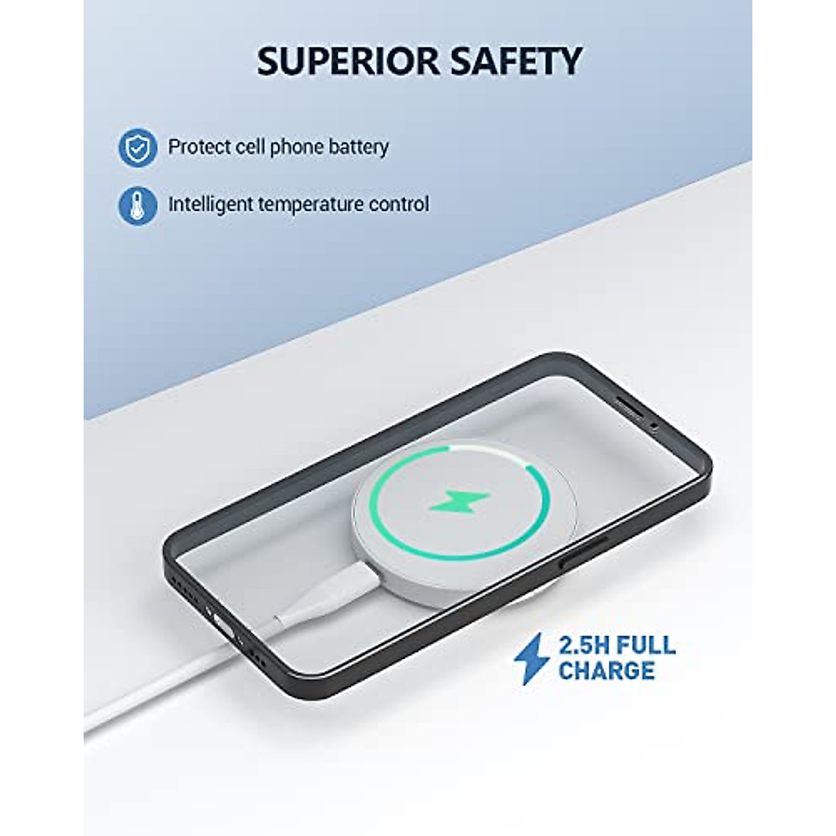 Magnetic Wireless Charger,Qi-Certified Wireless Charging Pad Mag-Safe Charger Compatible with iPhone 14/14 plus/14 pro/14 pro max, 13/13 Pro/13 Pro Max/13 Mini, Mag Charging White