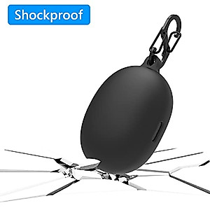 Geekria Silicone Case Cover Compatible with Anker Soundcore Liberty 3 Pro True Wireless Earbuds, Earphones Skin Cover, Protective Carrying Case with Keychain Hook, Charging Port Accessible (Black)