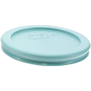 Pyrex 7202-PC Jade Dust Green Round Plastic Replacement Food Storage Lid, Made in USA - 4 Pack