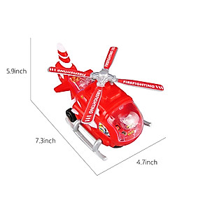 Helicopter Model Toy with Realistic Lights&Sounds Automatic Bump and Go Electric Flying Toy for Kids Small Model Toy Gift for Boys Girls (Red)