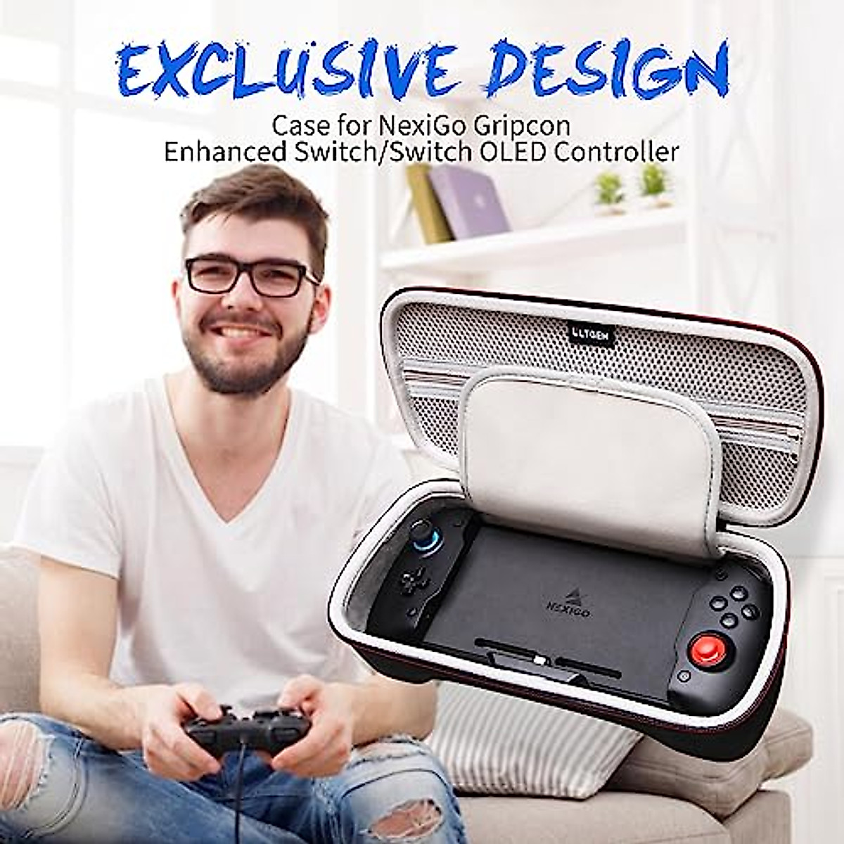 LTGEM Hard Case for NexiGo Gripcon Controller(Inside: 10.8"x4.1"x3.2") - Travel Protective Carrying Storage Bag