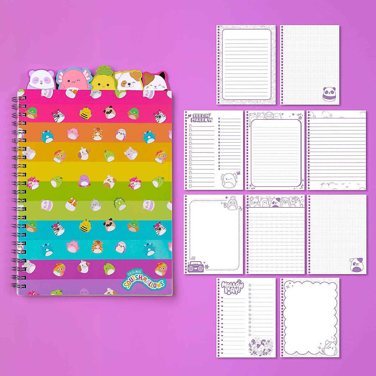 Fashion Angels Squishmallows Journal Gift Set - Includes Journal, Pencil Pouch, Squishmallows Stickers, Erasers, and 3 Mechanical Pencils - Join The Squish Squad - Cute Stationery Set - Ages 6 and Up