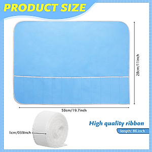 3 Pieces Silver Storage Bags Anti Tarnish Silver Storage Cloth Silverware Holder Blue Silverware Bags Flatware Storage Organizer Silver Protector Bag Place Setting Roll with Ribbon for Kitchen Utensil