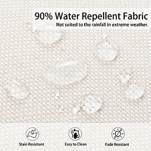 Magpie Fabrics Patio Bench Cushion 45"x18", Indoor/Outdoor Non-Slip Water Resistant Long Seat Pads, Tufted Loveseat Cushion for Swing, Settee, Window, Garden, Wicker, Front Porch(Recycled Cream White)