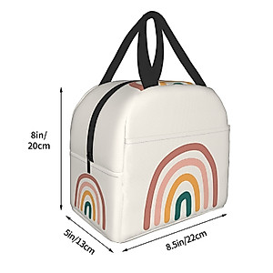 Senheol Boho Rainbow Lunch Box, Insulation Lunch Bag for Women Men, Reusable Lunch Tote Bags Perfect for Office Camping Hiking Picnic Beach Travel