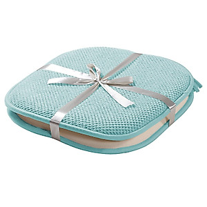 Turquoize Non Slip Memory Foam Seat Chair Cushion Pads Honeycomb Premium Comfort Memory Foam Chair Pads/Cushions with Ties - Seat Cover 16" x 16" Chair/Seat Cushion Pad, 2 Pack, Navy