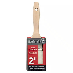Lambskin Stain & Paint Brush - for use with All Latex and Oil Based Paints, Stains and Polyurethanes. 100% Natural Lambskin - New and Patented Design (2 Inch)