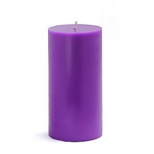 Zest Candle CPZ-091_12 12-Piece Pillar Candle, 3" x 6", Purple