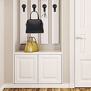 Suction Cup Hooks for Shower, Sticky Reusable Towel Hook, Bathroom Kitchen Wall Hooks Hanger for Towel Loofah, Reusable Bath Robe Hook,2 Packs(Black)