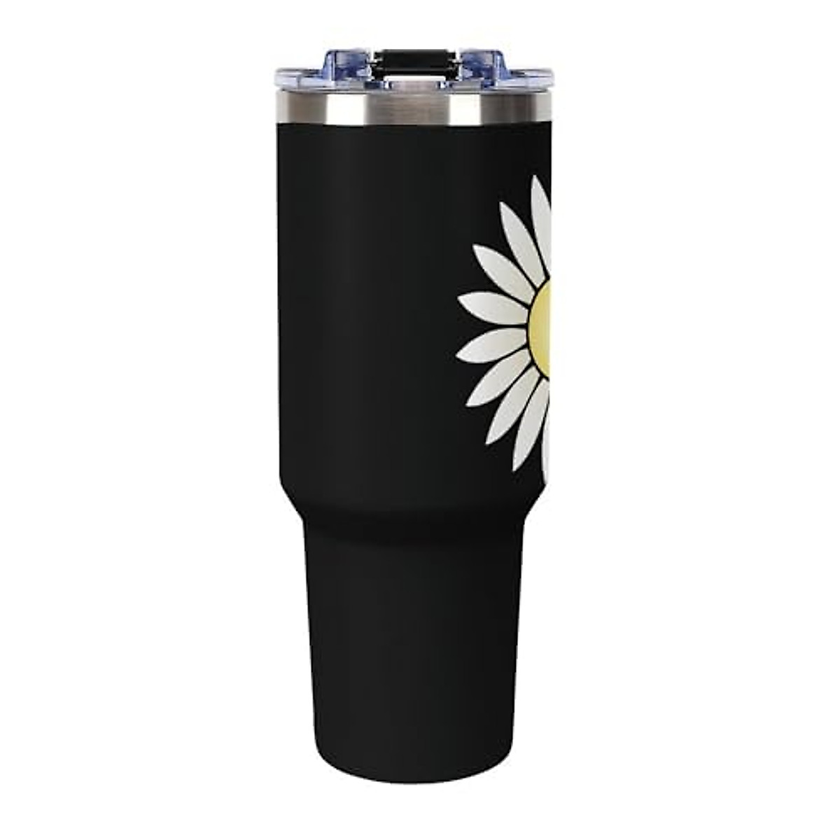 Nature Flowers Daisy 40oz Water Bottle Double Wall Insulated Tumbler with Handle Leakproof Travel Mug Light Rose Red-style