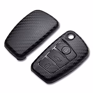 TANGSEN Flip Key Fob Case Personalized 3D Carbon Fiber Emboss ABS Plastic Protective Cover for Audi A1 A3 A4 A5 A6 A8 Q3 Q5 Q7 R8 RS4 S3 S4 S5 S6 S8 TT Quattro 3 4 Button Keyless Entry Remote