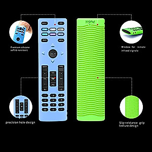 [3 Pack] TOLUOHU Case for Vizio XRT136 Remote Cover Case,for Vizio Remote Control Smart TV Remote Cover Case Glow Skin Sleeve with Lanyard(Shockproof/Anti-Slip/Lightweight)