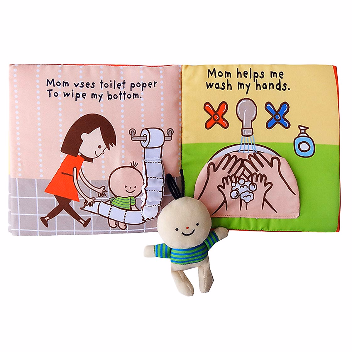 Xiaoyu Soft Books for Newborn Babies, Soft Activity Baby Book, Educational Toy for Boy & Girl, Touch and Feel Activity, Bedtime Story, Potty