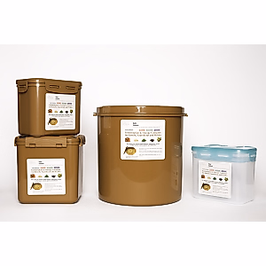 Crazy Korean Cooking Premium Kimchi, Sauerkraut Fermentation and Storage Container with Inner Vacuum Lid - 11. Gallon (45L) Round Shape