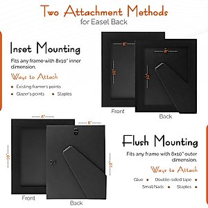 iFrame DIY Adjustable Easel Back for 8x10 Picture Frames – Solid Black Cardboard Display Stand for Photos, Art, Tiles & More, Tabletop Easel, Made in USA (Pack of 4)