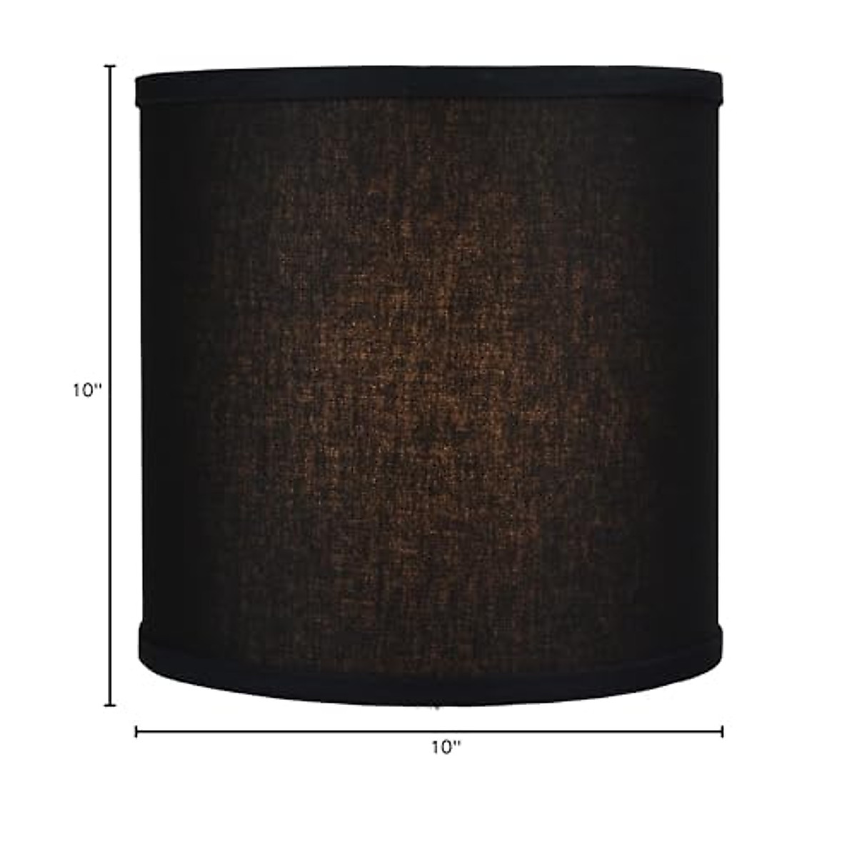 FenchelShades.com 10" Top Diameter x 10" Bottom Diameter 10" Height Fabric Drum Lampshade Spider Attachment (Linen Black)