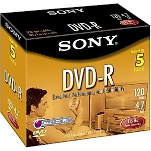 Sony DVD-R 16X 4.7 GB (5-Pack)