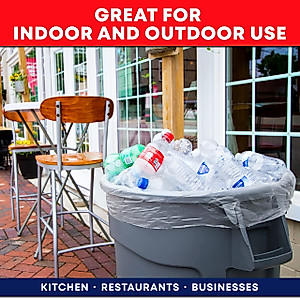 33 Gallon Clear Trash Bags (Value 250 Bags) Large Clear Plastic Bags, Great for Recycling 30 Gallon - 32 Gallon - 35 Gallon. High Density Bag