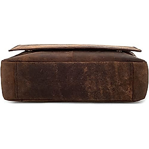 LEABAGS Leather Messenger Bag for Men Women - Briefcase genuine buffalo leather Oxford - Laptop Bag Crossbody Work College Muscat