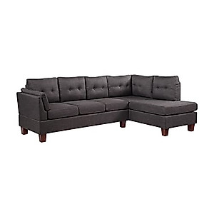 Lilola Home Dalia Linen Modern Sectional Sofa with Right Facing Chaise