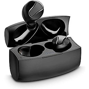 ANRYZAN T04 True Wireless Earbuds Bluetooth 5.0 Headphones Touch Control with Charging Case in Ear Earphones with Noise Cancelling Mic for Small Ears Compatible with iPhone Android Samsung (Black)