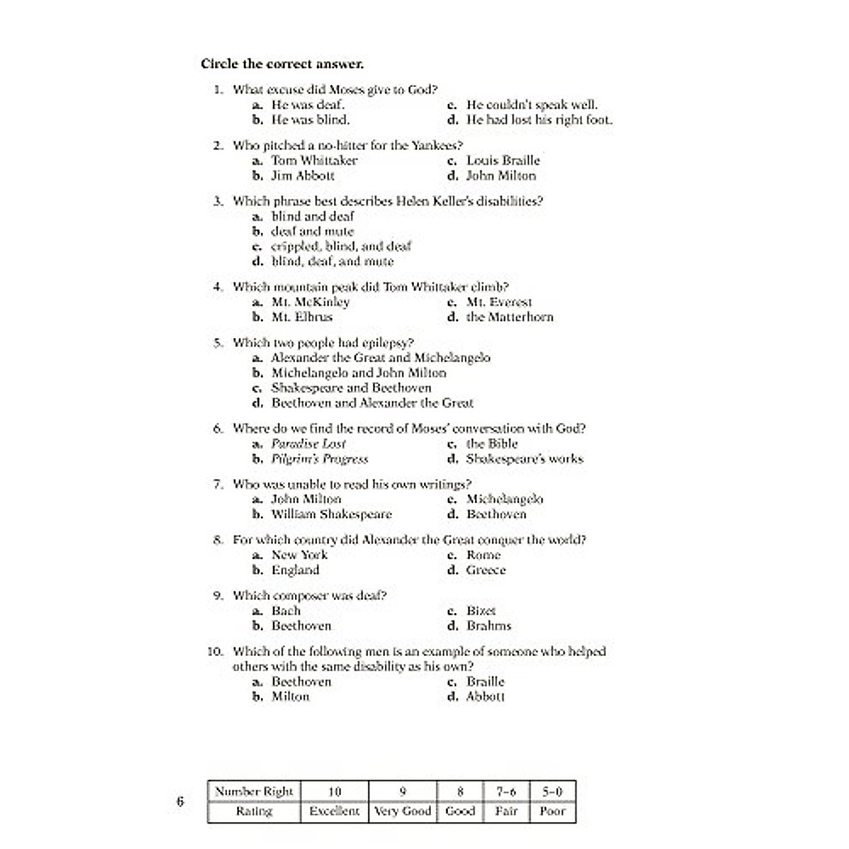 Read and Comprehend 6 Skill Sheets - Abeka 6th Grade 6 Reading Comprehension Student Activity Book